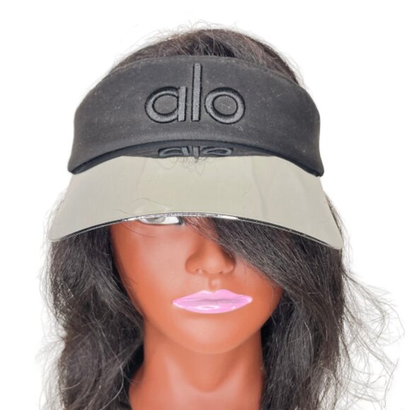 ALO Yoga | Accessories | Alo Yoga Black Silver Solar Visor Hat Style ...